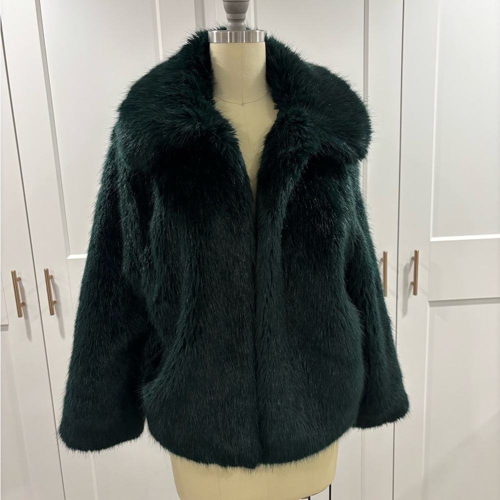 Emerald Green Faux Fur Coat - Gem